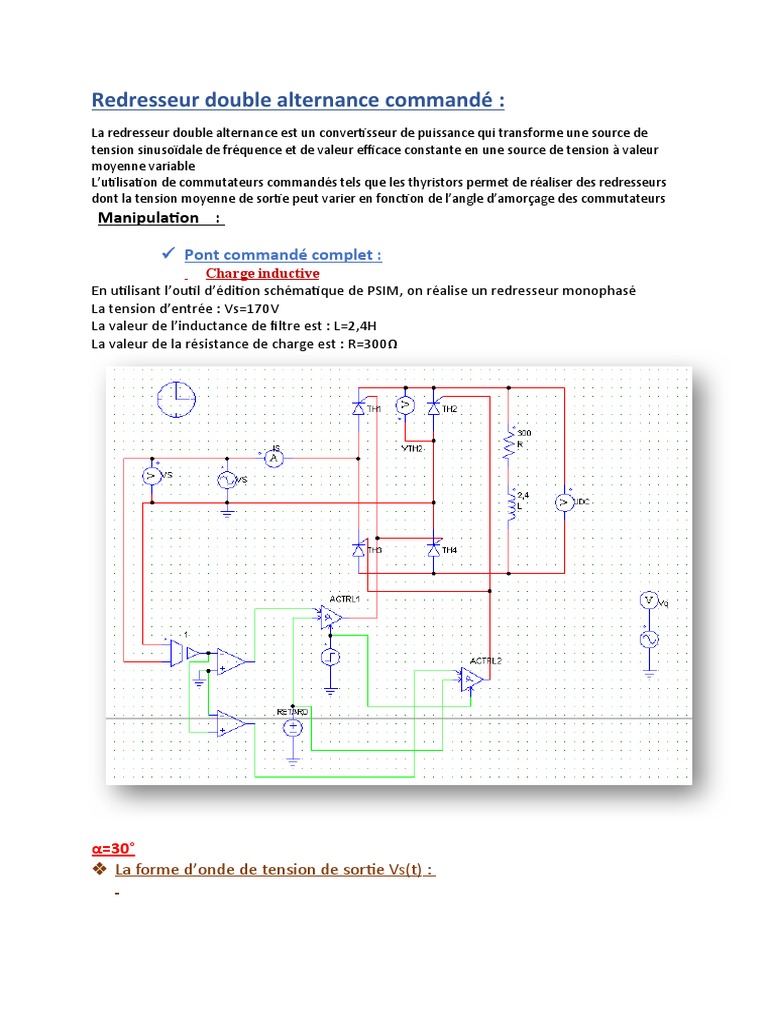 Redresseur Double Alternance Commandé | PDF | Redresseur | Ingénierie de l'énergie électrique