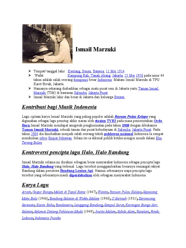 Biodata Ismail Marzuki | PDF