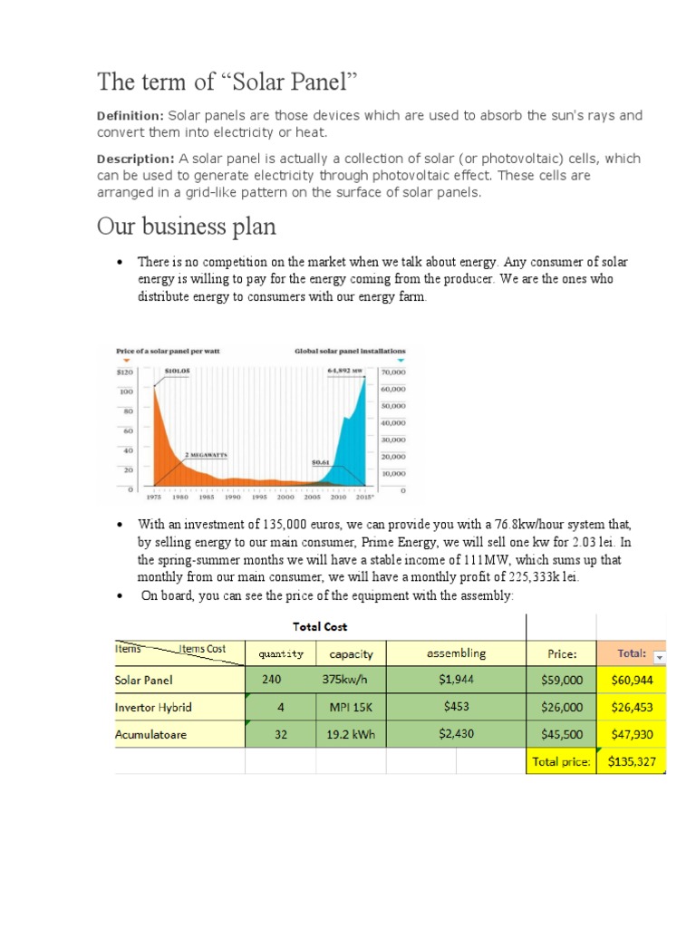 Proiect Panouri Solare 1 | PDF