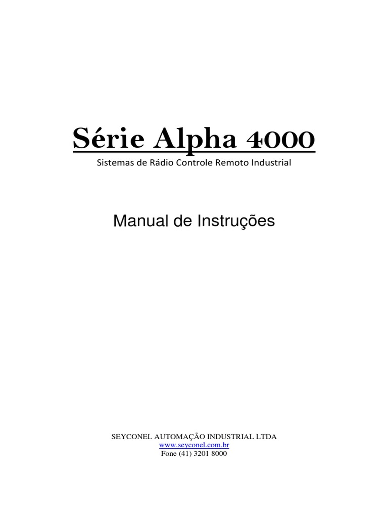 Serie Alpha Sistemas de Radio Controle Remoto Industrial Manual de ...