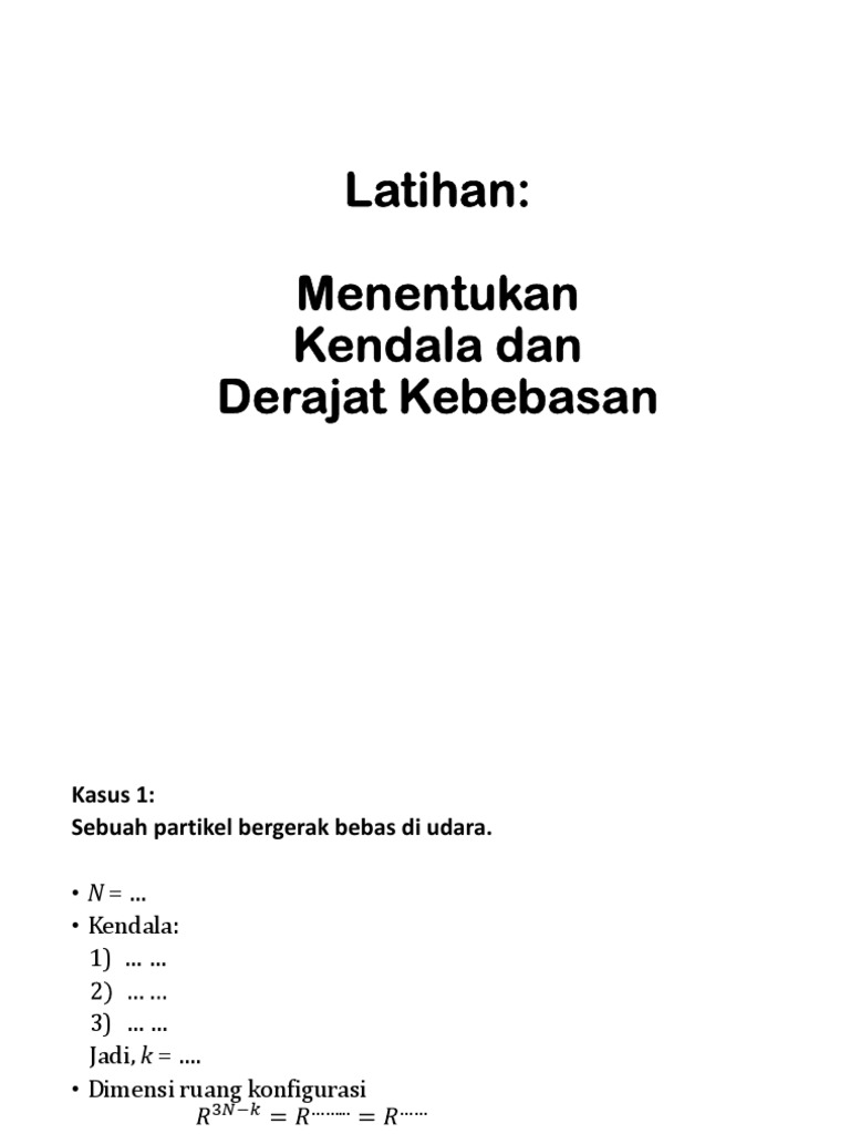 Derajat Kebebasan Partikel dan Kendala | PDF