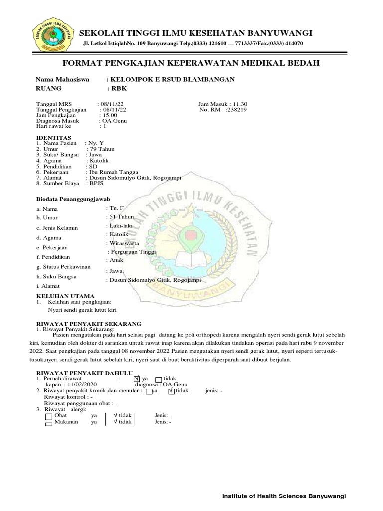 Fix Askep KMB Seminar Oa Genuu (1) Fix-2 | PDF