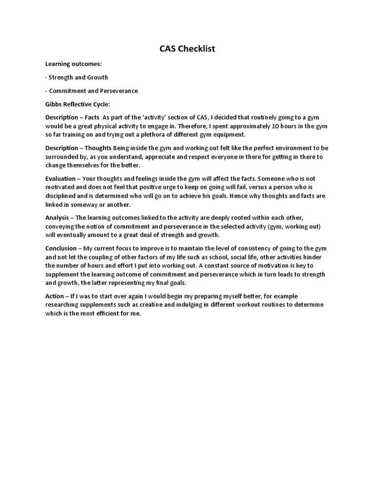 CAS Checklist | PDF | Career & Growth