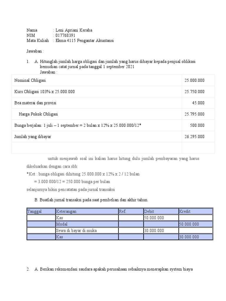 Tugas 3 Pengantar Akuntansi | PDF