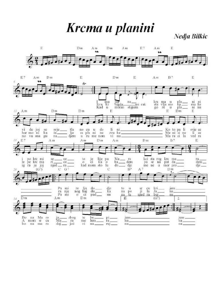Nedeljko Bilkic Krcma U Planini | PDF