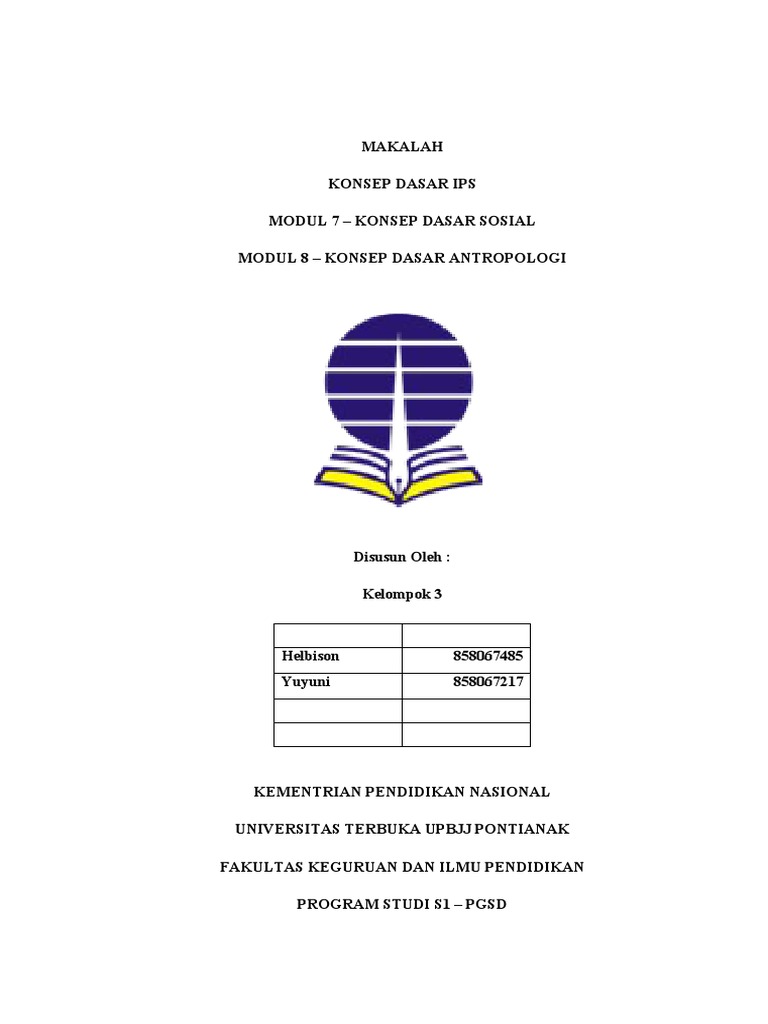 Makalah Konsep Dasar Ips Modul 7&8 | PDF