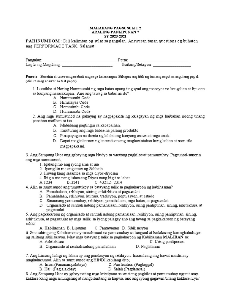 Ap7 Q2 Performance Task Final Pdf