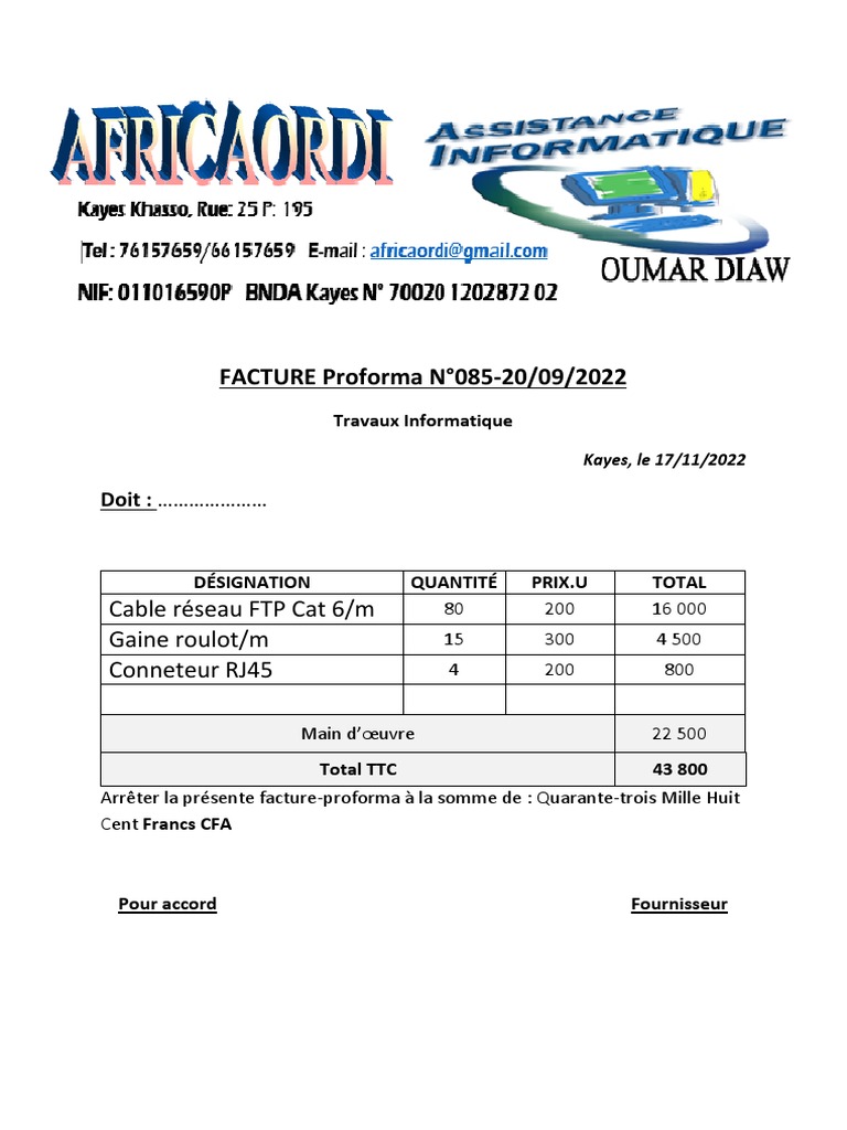 Facture Travaux Hopital FD2 | PDF