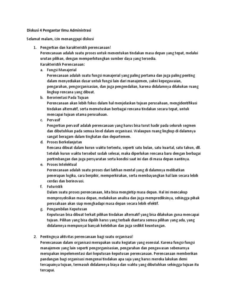 Diskusi 4 - 5 Pengantar Ilmu Administrasi | PDF