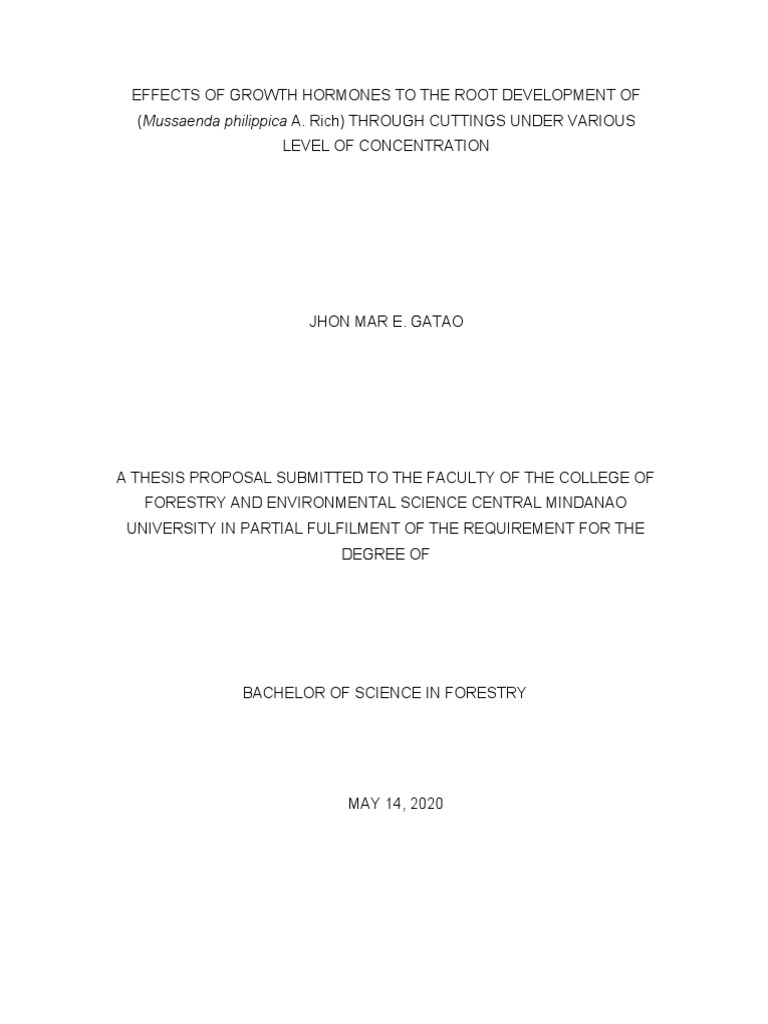Thesis Proposal 5 | PDF | Root | Plant Hormone