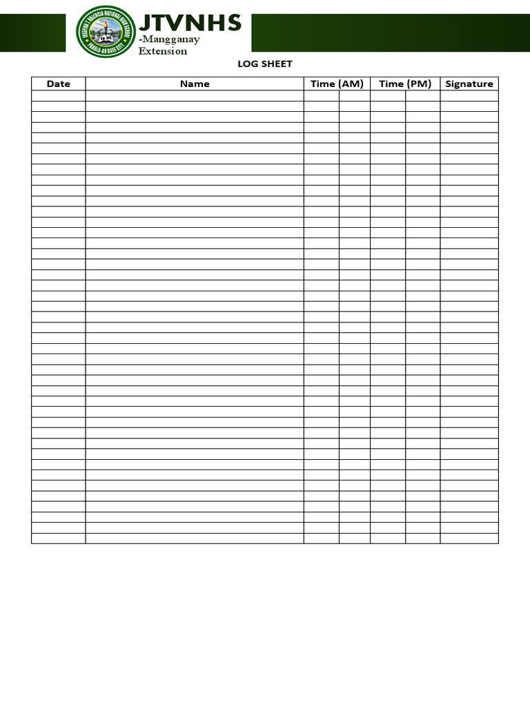Log Sheet | PDF
