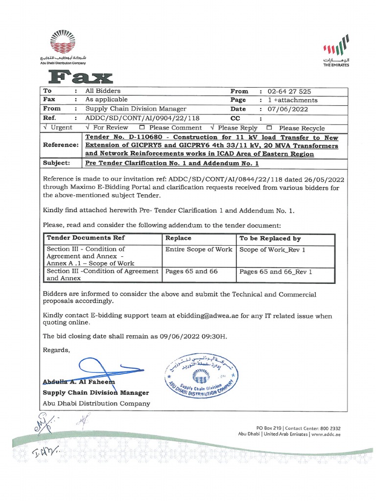 Tender Clarification | PDF | Electrical Substation | Electric Power ...