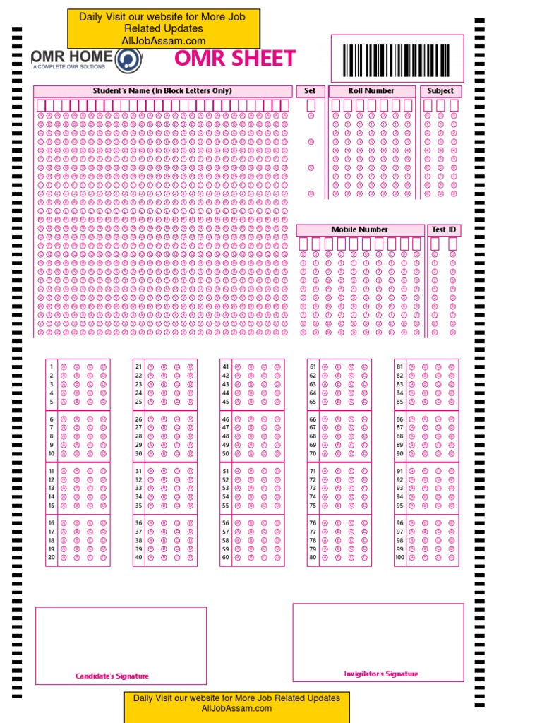 OMR Sheet | Descargar gratis PDF | Software