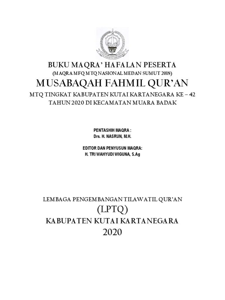 Maqra MFQ MTQ 42 Kukar Ma Badak 2020 | PDF