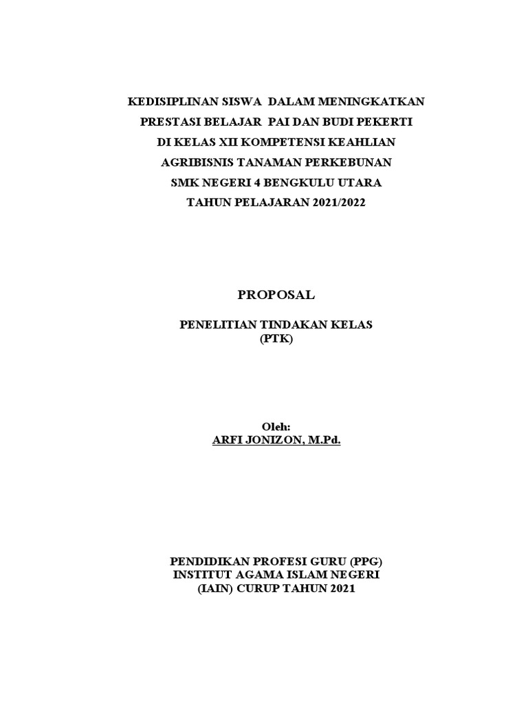 Tugas 1 Proposal PTK PPG | PDF