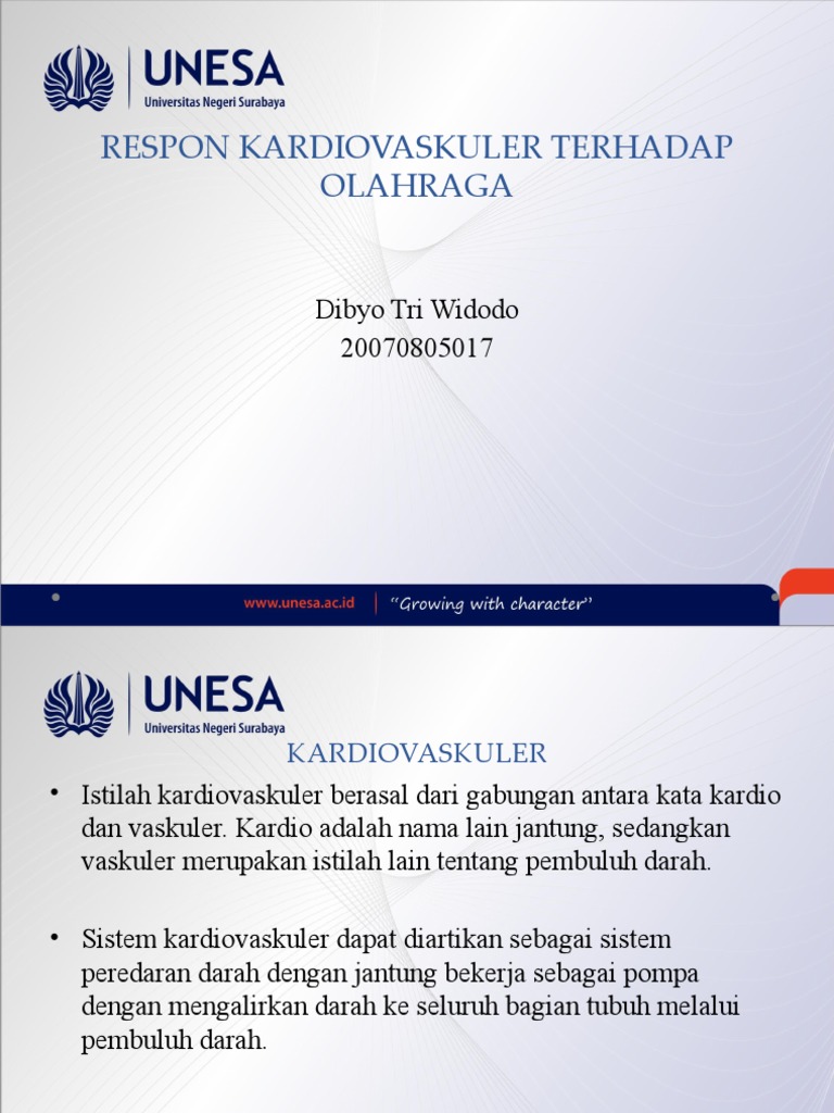 Dibyo Tri Widodo PPT RESPON KARDIOVASKULER TERHADAP OLAHRAGA | PDF