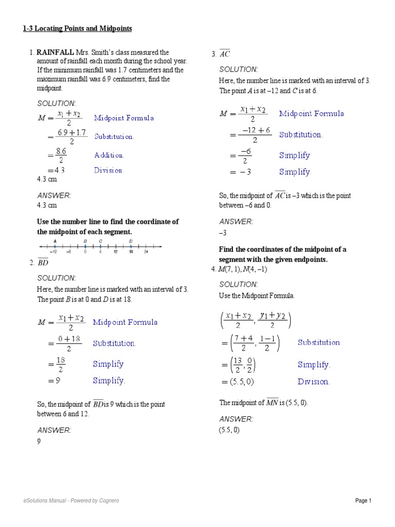 Midpoint Calculation Exercises | PDF | Teaching Methods & Materials