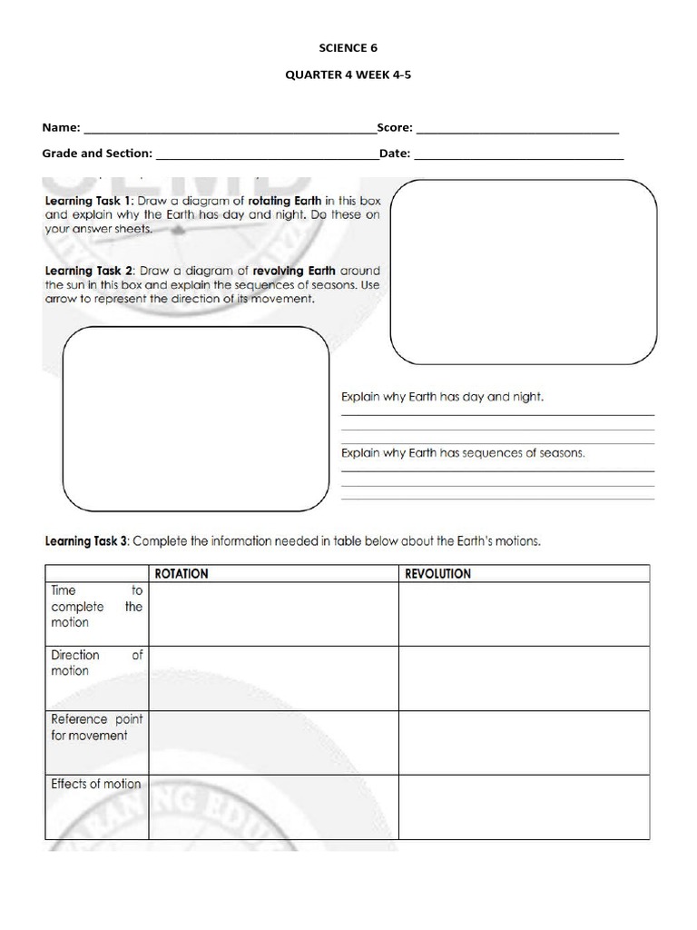 Science 6 w45 Act | PDF