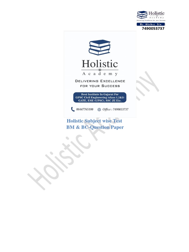 Holistic Academy-Test-BM & BC Q-Paper | PDF