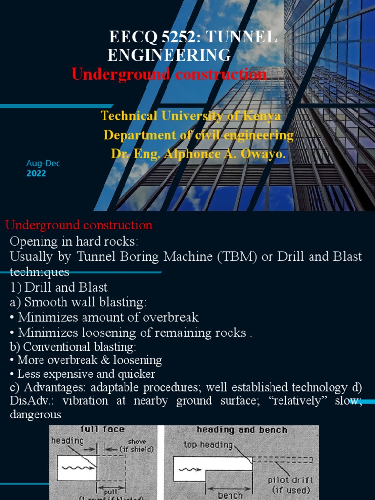 Tunnel Construction Techniques | PDF
