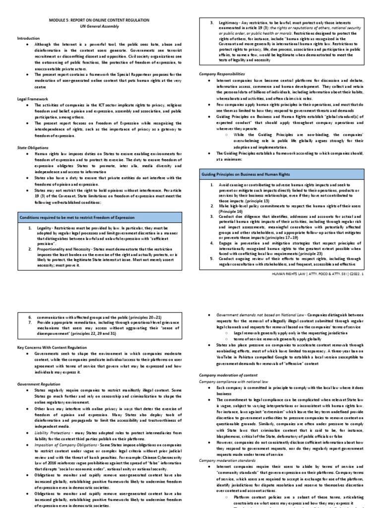 9 Report On Online Content Regulation | PDF | Freedom Of Speech | Privacy