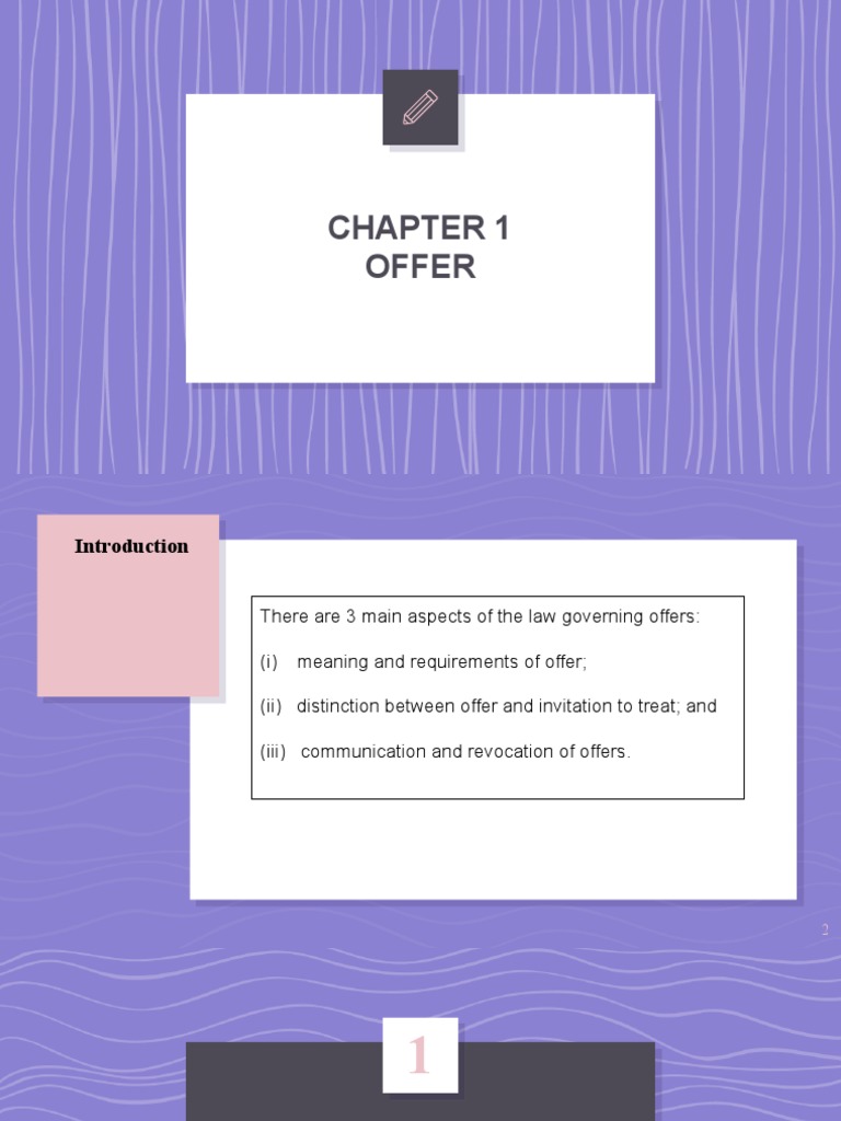 Chapter 1 OFFER AND INVITATION TO TREAT | PDF