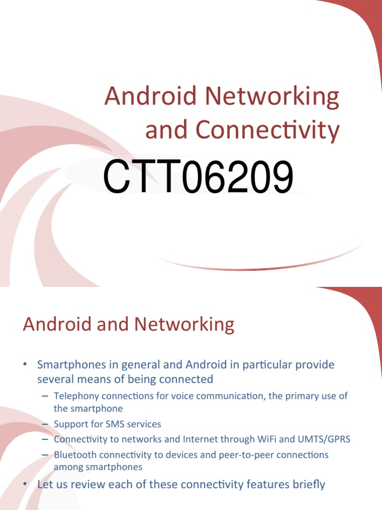Android Networking - and - Connectivity | PDF
