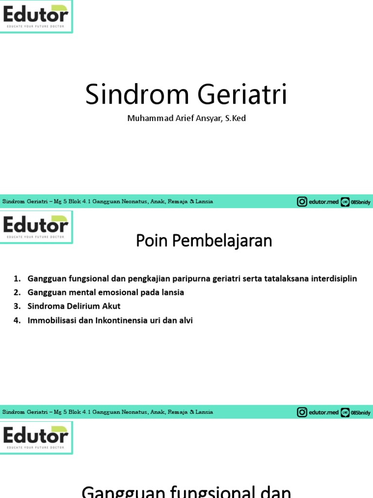 Sindrom Geriatri Panduan | PDF