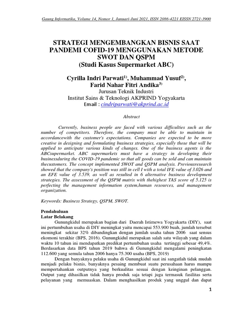 Admin, STRATEGI MENGEMBANGKAN BISNIS SAAT PANDEMI COFID-19 MENGGUNAKAN ...