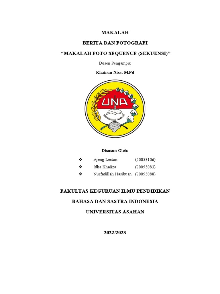 Makalah Foto Sequence dan Pembahasannya | PDF