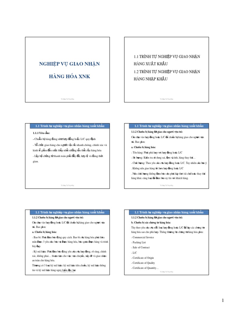 Nghiep Vu Giao Nhan Hang Hoa XNK | PDF