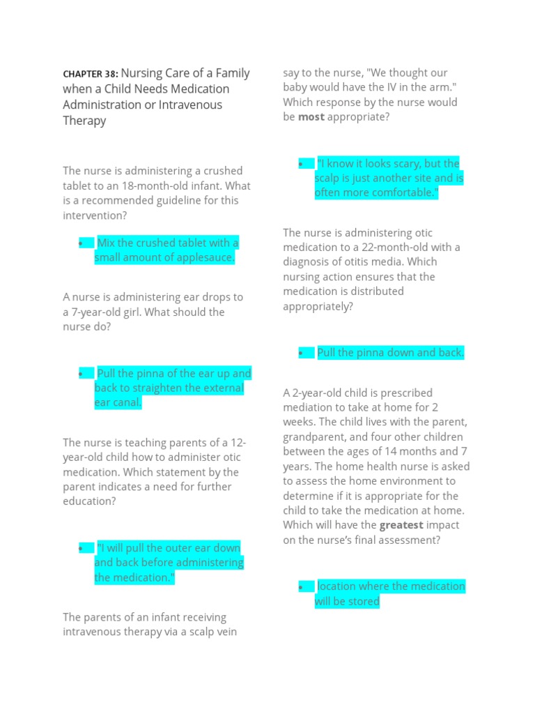 Nursing Care of A Family When A Child Needs Medication Administration ...