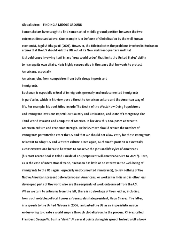 Globalization - FINDING A MIDDLE GROUND | PDF