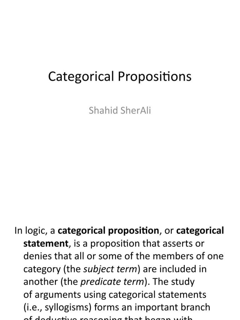 Categorical Propositions | PDF