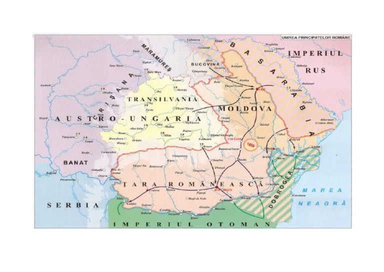 Harta Unirii Principatelor Române Din 1859. | PDF