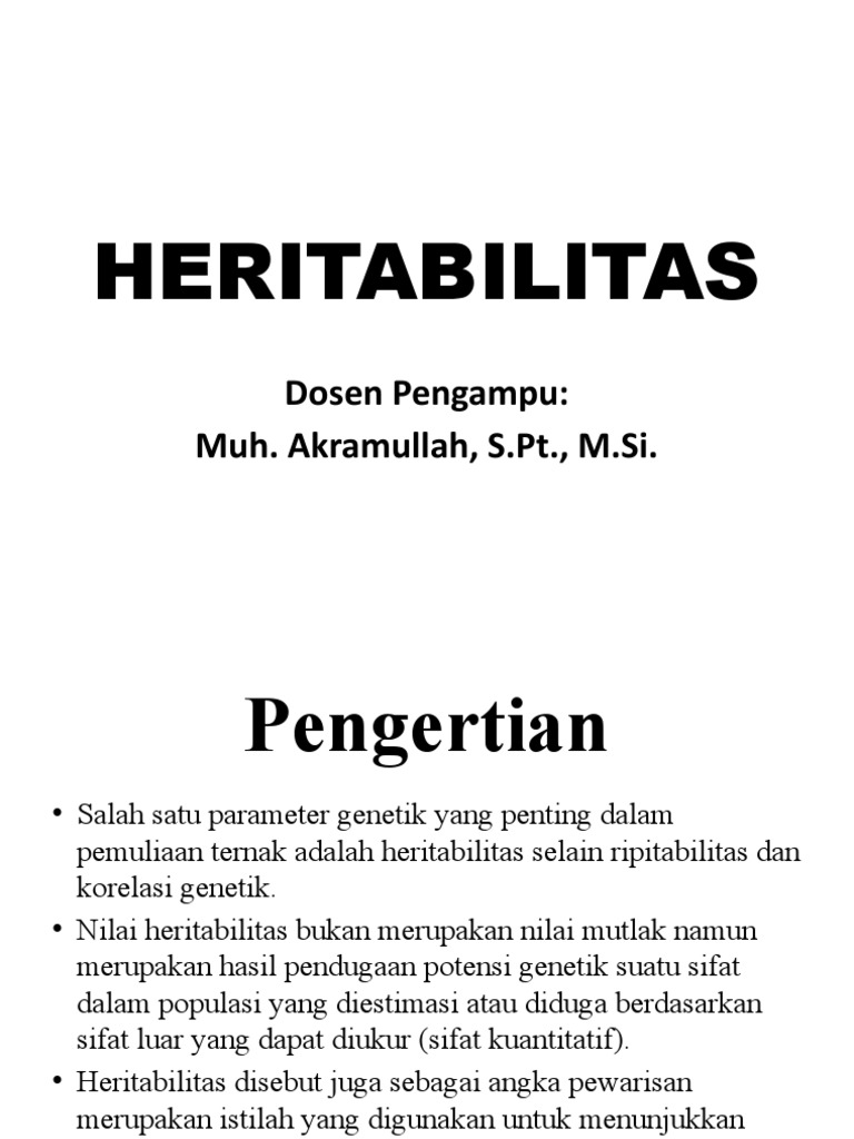 Heritability Pdf Metode Bahan Ajar