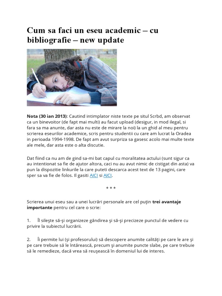 Cum Sa Faci Un Eseu Academic | PDF