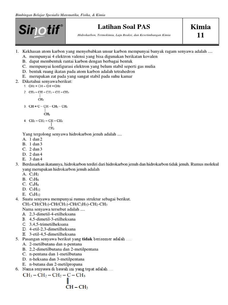 Latihan Soal PAS Kelas XI Semester Ganjil - 1 | PDF
