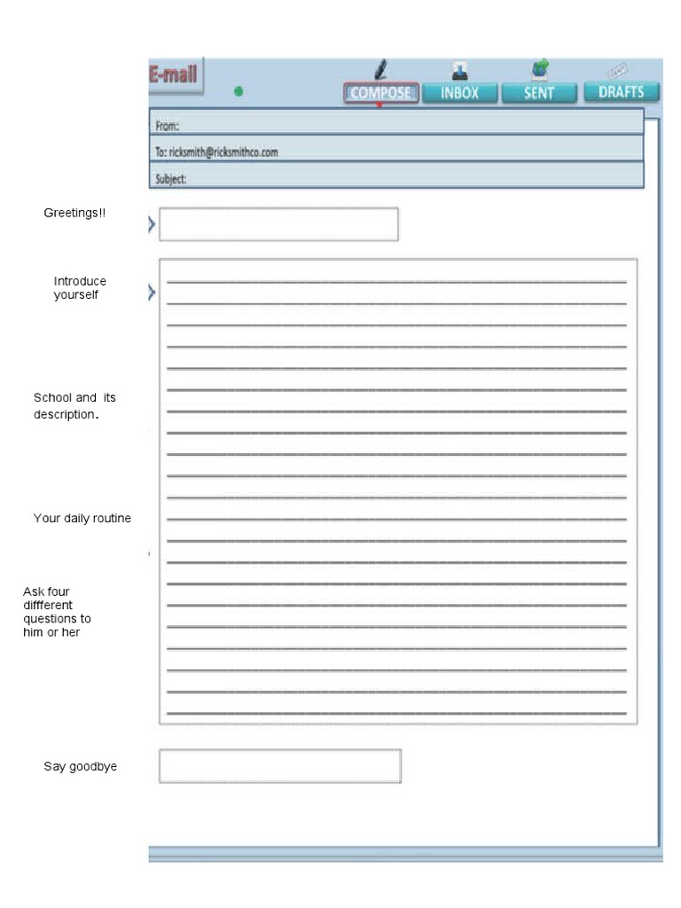 Writing A Mail Writing Creative Writing Tasks - 91392 | PDF
