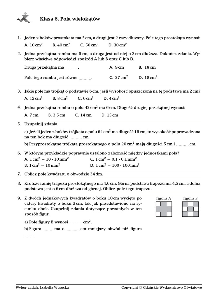 Pola Wielokatow kl6 | PDF