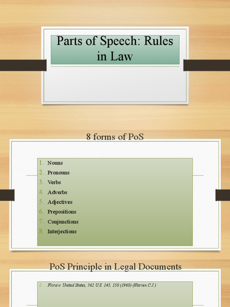 Legal Principles of Parts of Speech | PDF | Part Of Speech | Adverb