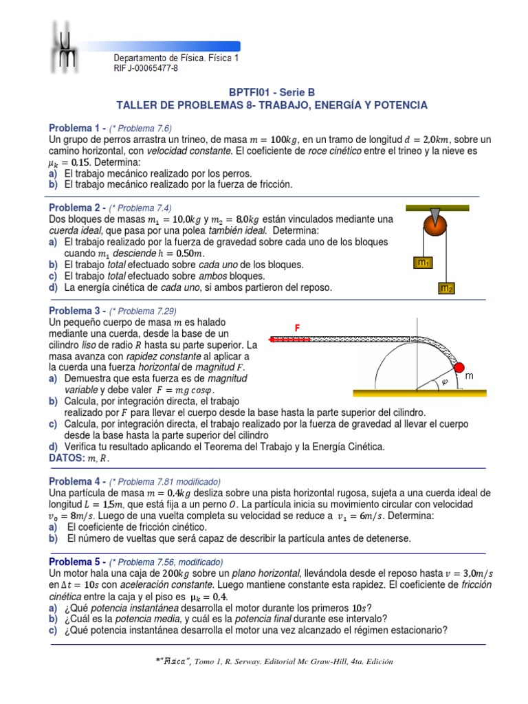 BPTFI01 - Taller8B - Trabajo, Energia y Potencia | PDF