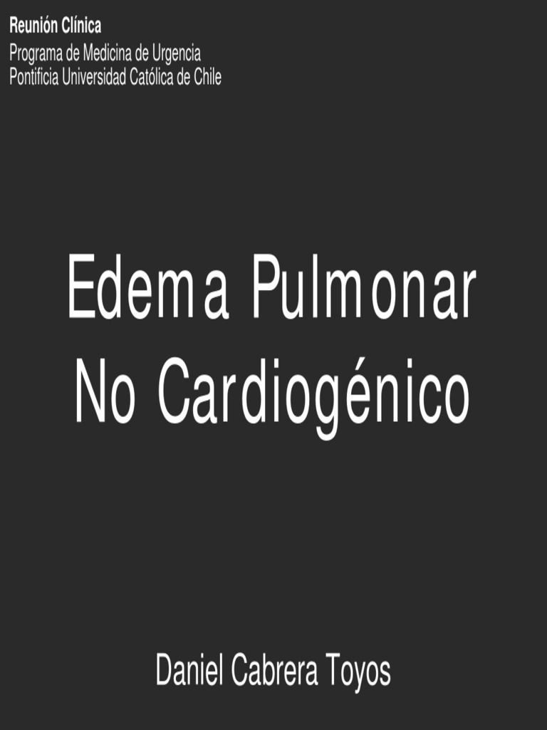 Edema Pulmonar No Cardiogenico | PDF
