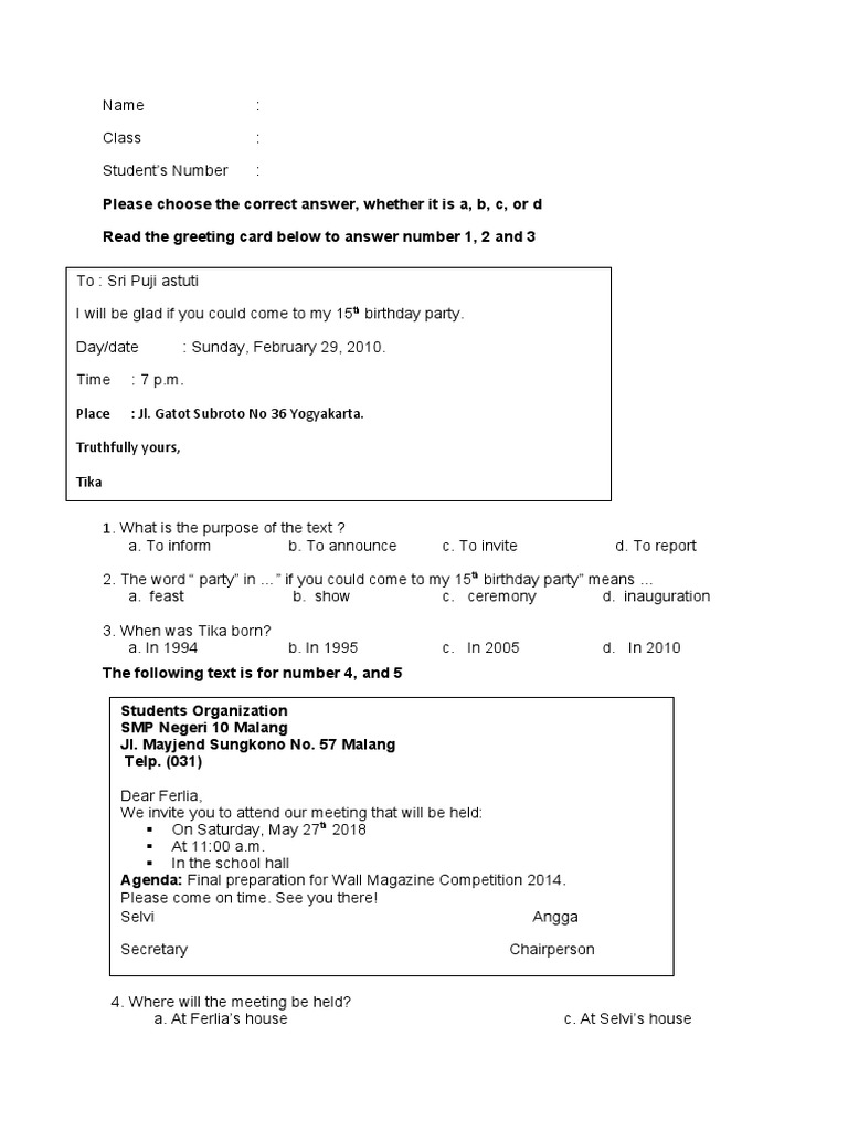 Student Exam Questions | PDF