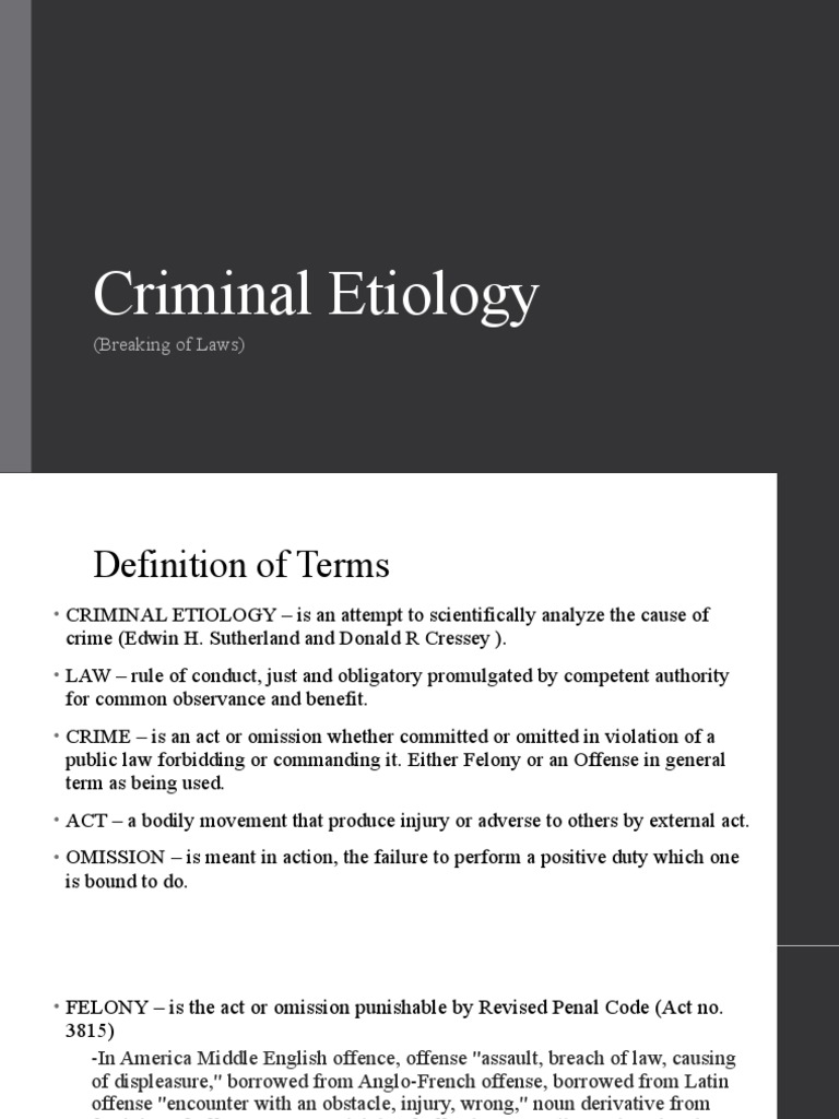 Criminal Etiology | PDF