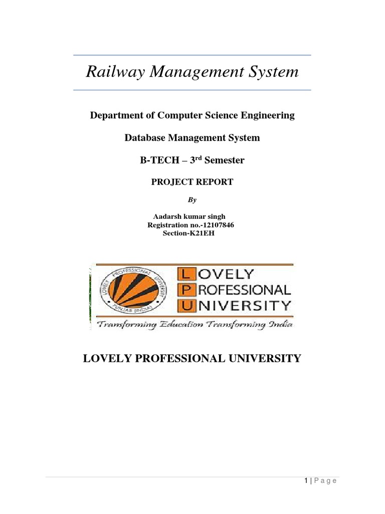 Railway Management System | PDF | Databases | Information Retrieval
