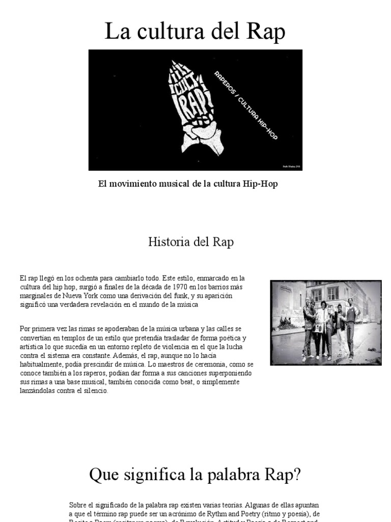 La Cultura Del Rap | PDF | Golpecitos | Música hip-hop