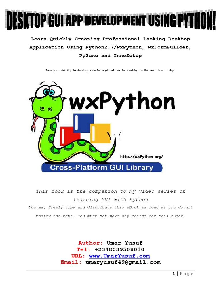 Wxpython Gui Tutorial Pdf Command Line Interface Graphical User Interfaces 