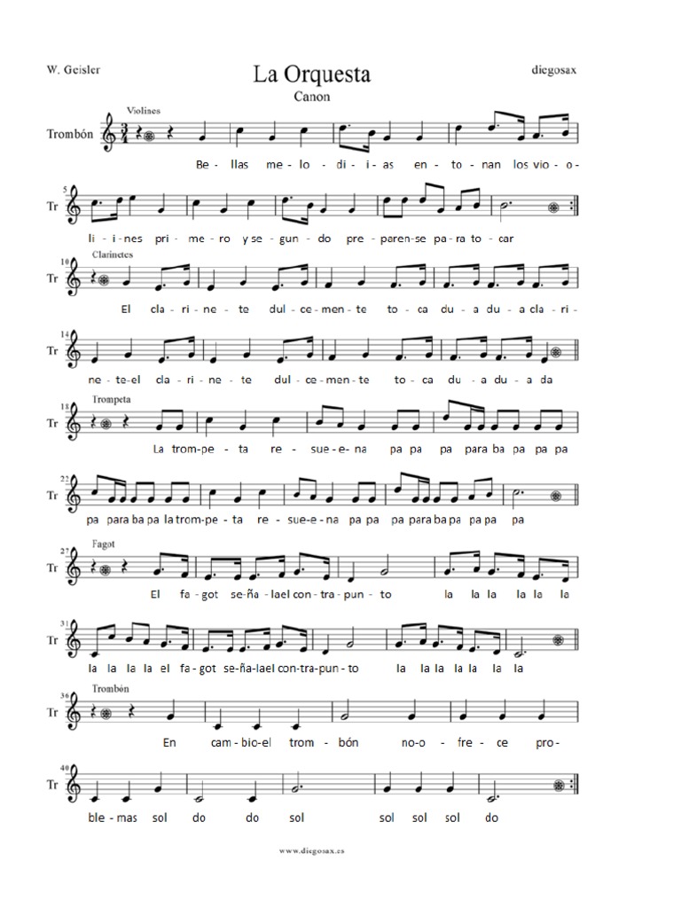 Partitura Bellas Melodias Con Letra | PDF