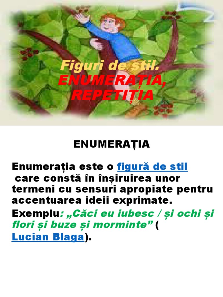 Figuri de Stil. Enumeratia Repetitia | PDF
